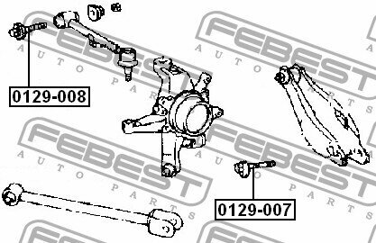 Болт регулировочный развалсход, 0129007 FEBEST 0129-007