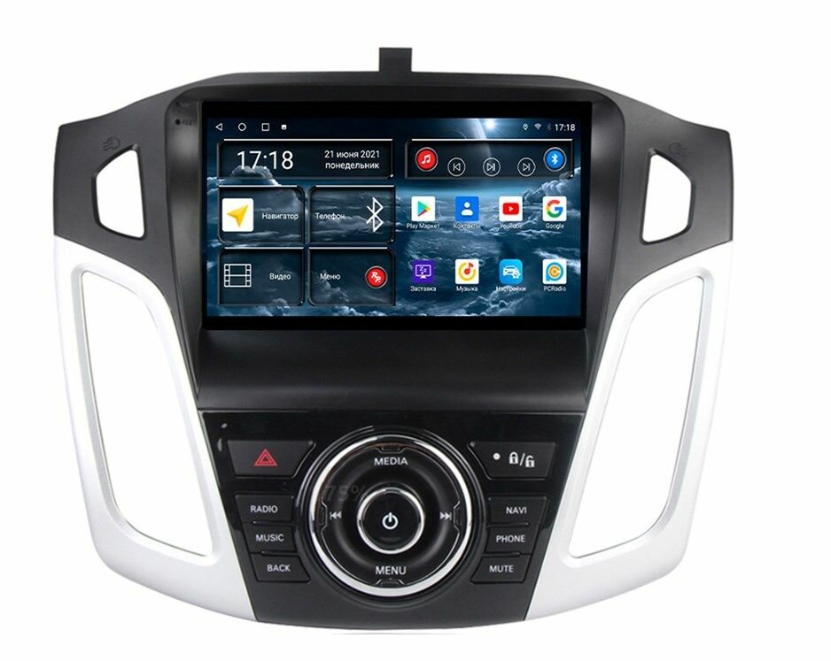 Автомагнитола 2 din 9 дюймов для Ford Focus 3 2012-2018 с джойстиком / Android 4Gb+64Gb / GPS / Bluetooth / Wi-Fi / FM-радио