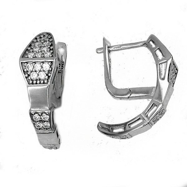 Серьги, серебро, 925 проба, фианит