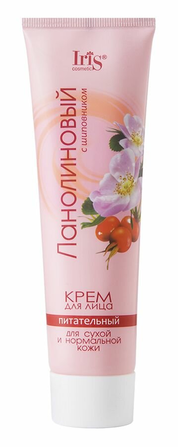 IRIS Крем для лица Ланолиновый с шиповником, 115 мл