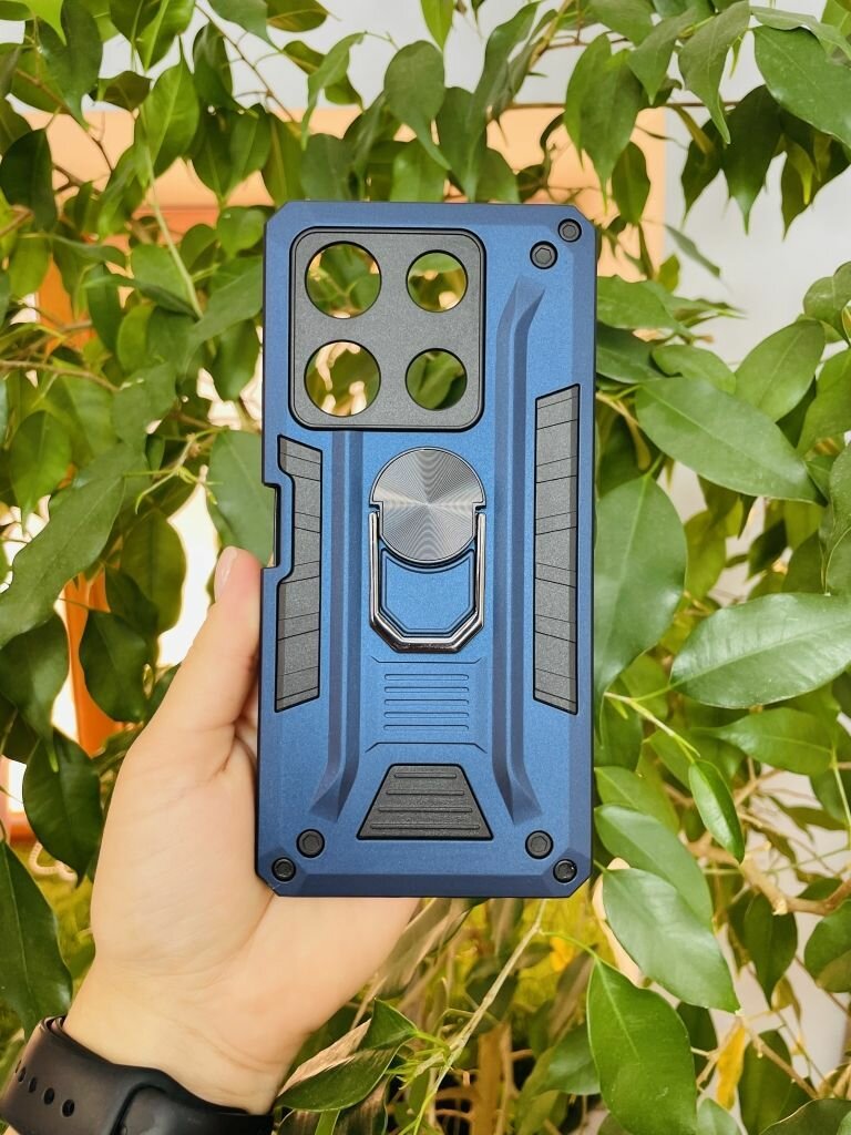 Чехол противоударный для Infinix Note 30 Pro / Инфиникс Ноте 30 Про military (Темно-синий)