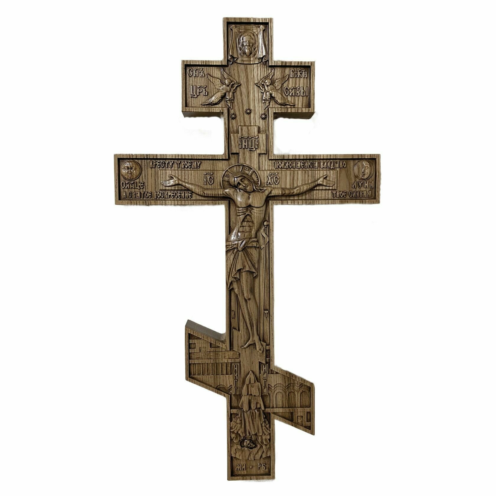 Православный крест из дерева / 29х50 см