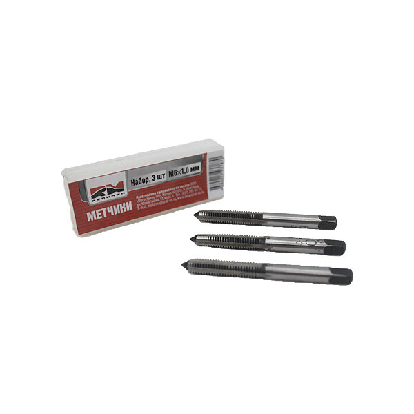 Метчики метрические RedMark M6х1,0 мм набор из 3 шт для нарезания внутренней резьбы