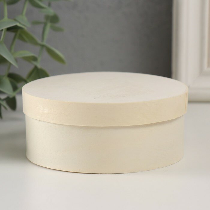 Шкатулка для росписи дерево Круглая. Тонкий лист, 9.5×9.5×4 см, 2 шт.