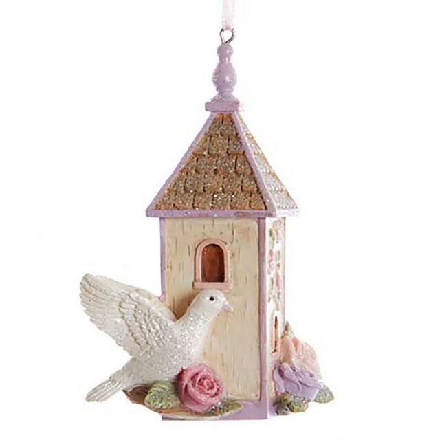 Елочная игрушка Домик Голубки Хельги 10 см, подвеска, Kurts Adler, E0530-2