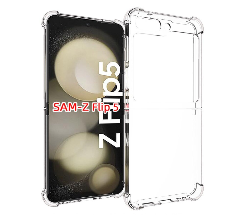 Чехол панель-накладка-бампер MyPads для Samsung Galaxy Flip 5 (SM-F731) с защитой углов, противоударный, прозрачный