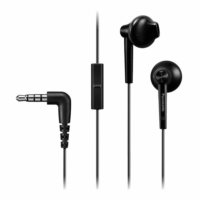 Наушники Panasonic RP-TCM55GC-K, вкладыши с микрофон, черный