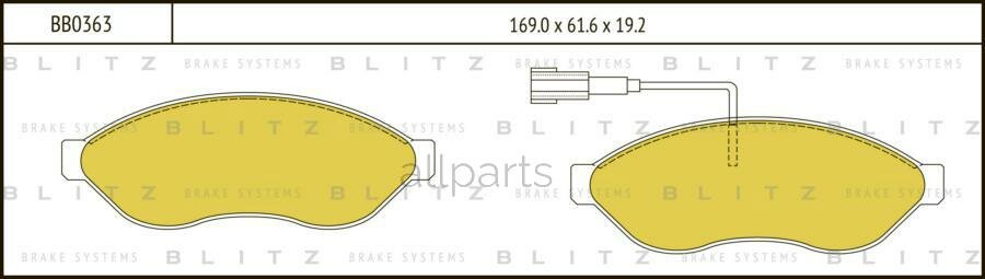 BLITZ BB0363 Колодки тормозные дисковые передние CITROEN Jumper 06->FIAT Ducato 06->PEUGEOT Boxer 0 BLITZ BB0363