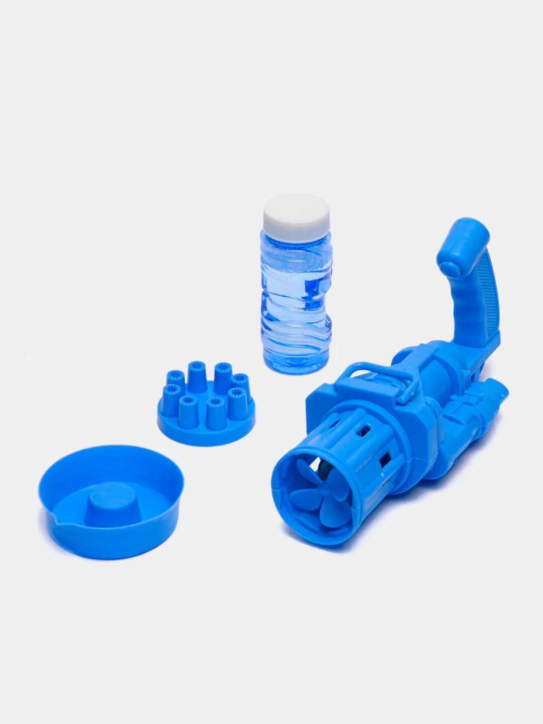 Генератор мыльных пузырей "Пулемёт" 9,5х7х19,5 см, цвет синий, миниган, пистолет для мыльных пузырей, Tik Tok