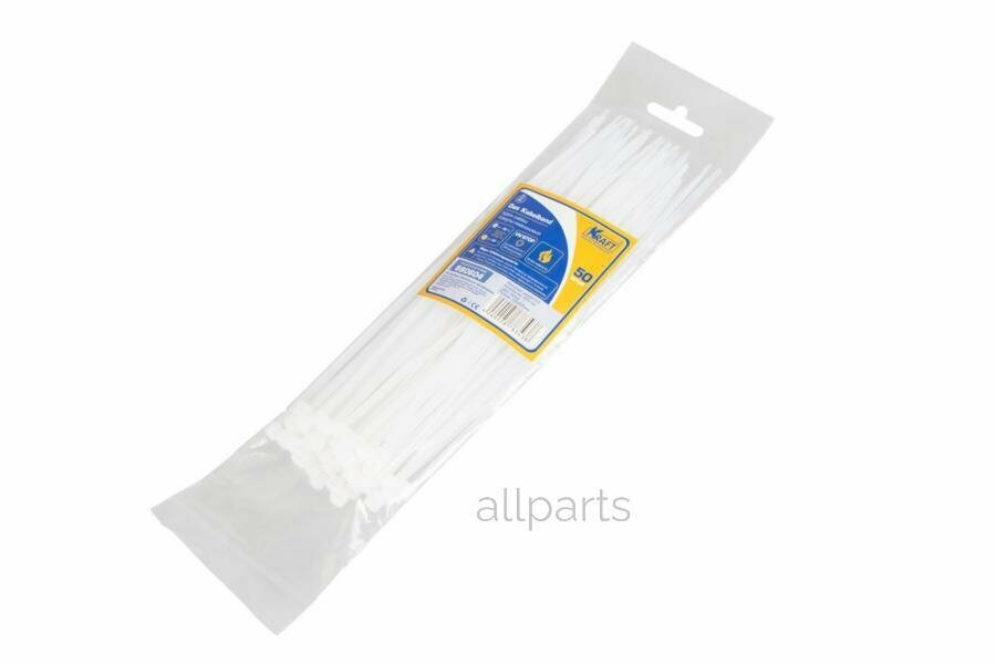 KRAFT KT880604 Стяжки нейлоновые, хомуты 3.6x200 белые уп 50 шт OBERKRAFT KRAFT KT880604