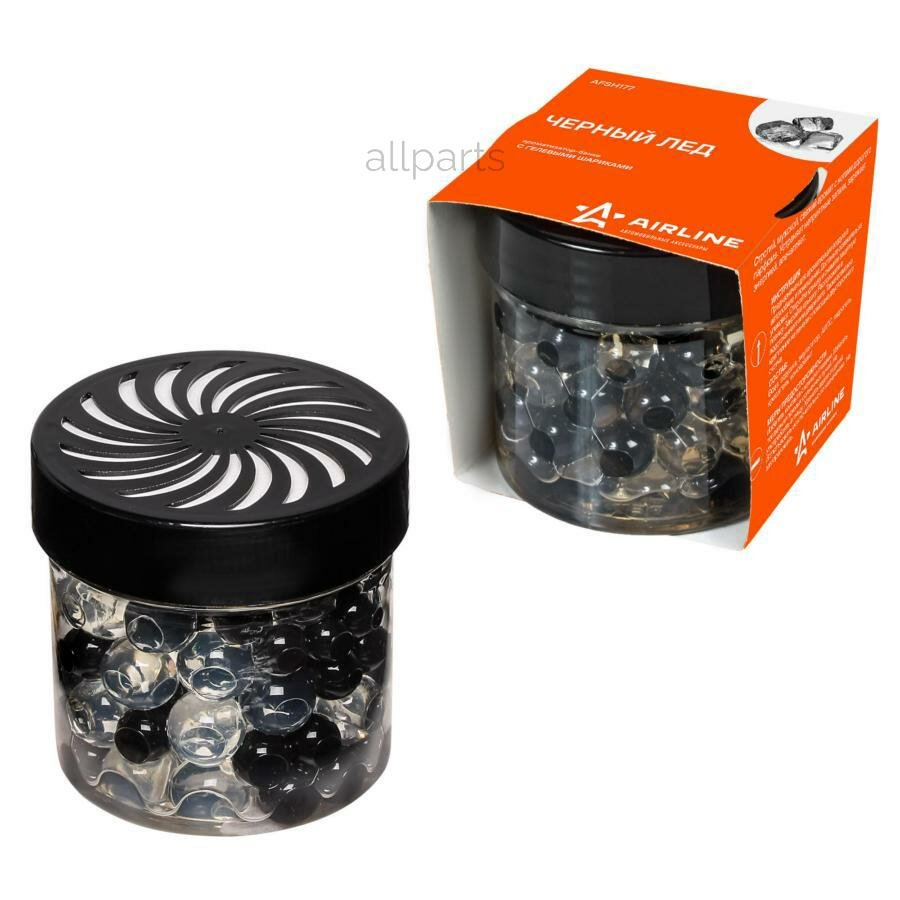 AIRLINE AFSH177 Ароматизатор-банка с гелевыми шариками черный лед