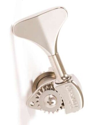 Колки 4 в линию для бас-гитары HIPSHOT Ultralite HB6 Y 1/2" 20655SNT, Y бутон, реверсные, никель