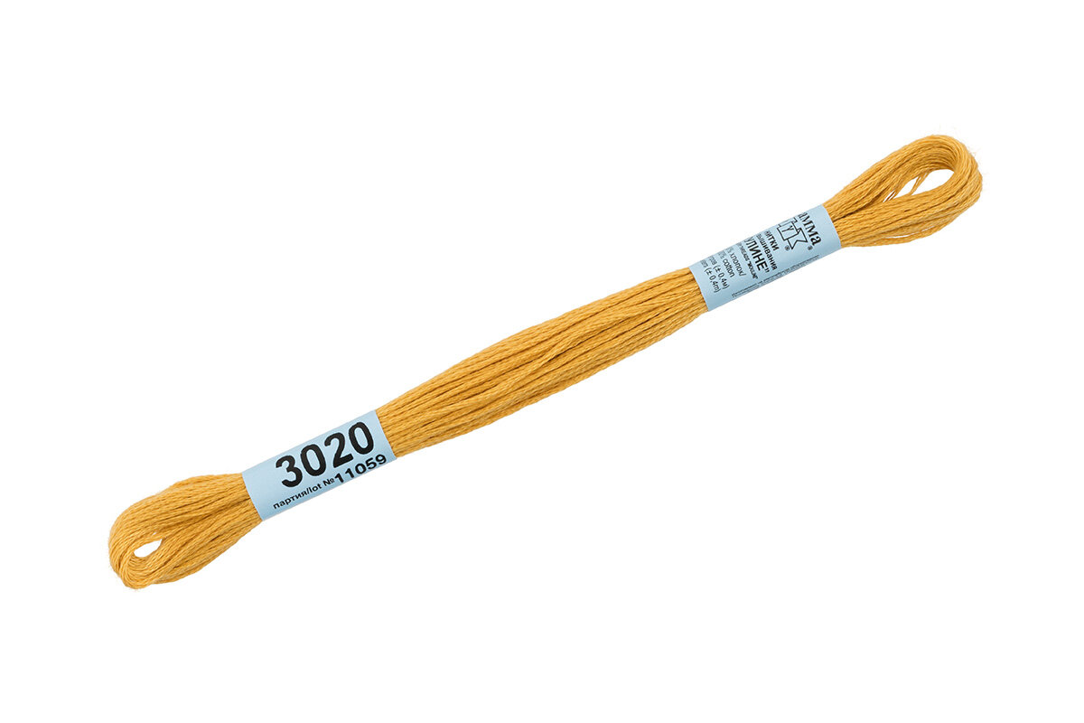 Мулине GAMMA нитки для вышивания 8м. 3020 темно-желтый, 1 шт.