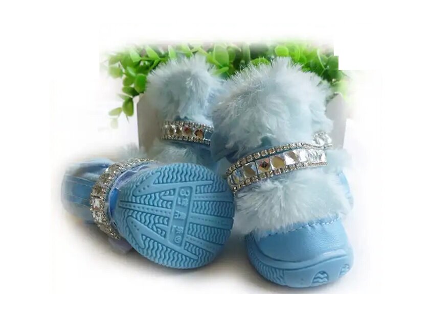 Унты для собак "Crystall" голубые 4шт. (1 )