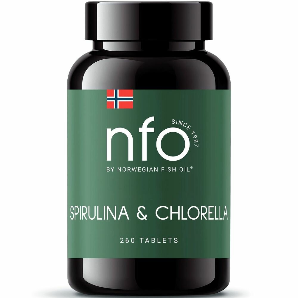 Norwegian Fish Oil Спирулина и хлорелла таблетки 500мг №260