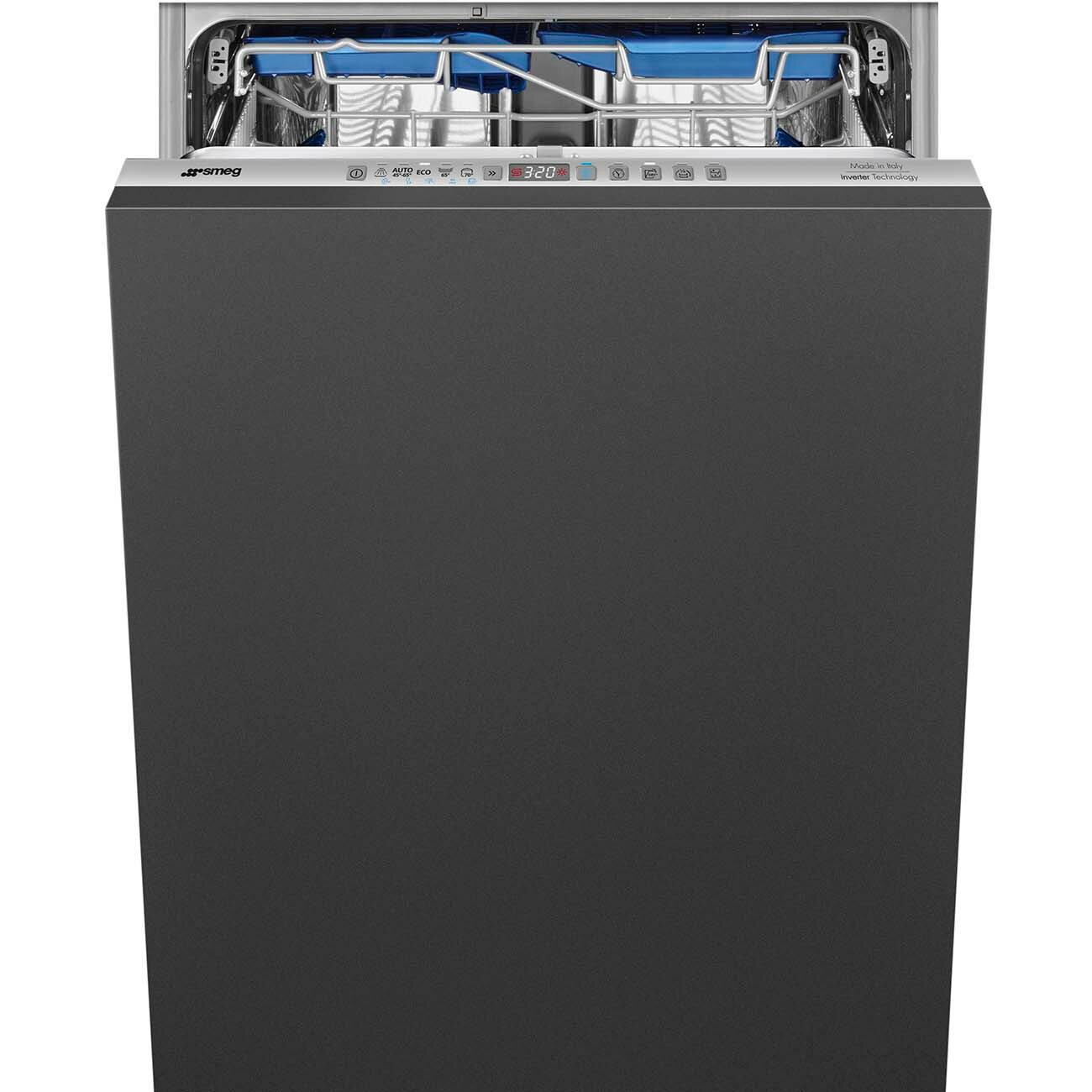 Встраиваемая посудомоечная машина Smeg STL323BQLH, серебристая, 14 комлектов, 11 программ