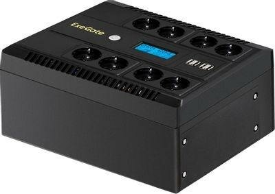 ИБП EXEGATE Neo Smart LHB-650. LCD. AVR.8SH. CH. RJ. USB 650ВA [ex295013rus], чер