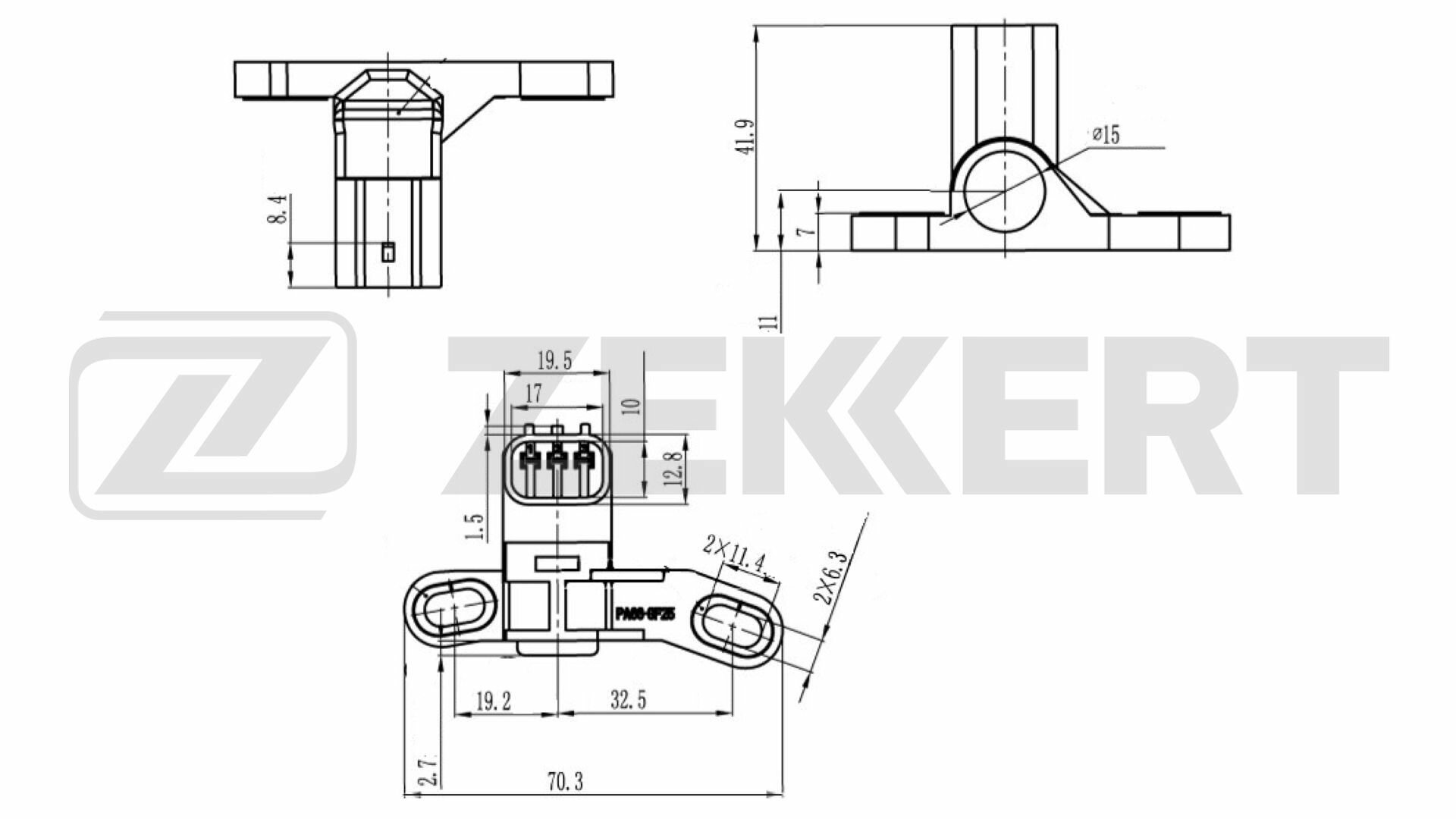 Датчик положения коленвала Mazda 3 06- 5 07- 6 05- CX-7 06- MPV II 02- MX-5 III 05- Zekkert арт. se-4081