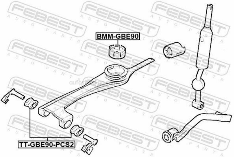 Втулка кулисы переключения передач! BMW E36/E46/E90 95> Febest арт. TTGBE90PCS2