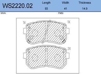 Колодки тормозные дисковые (с отверстиями для пружин) зад JEENICE WS2220.02