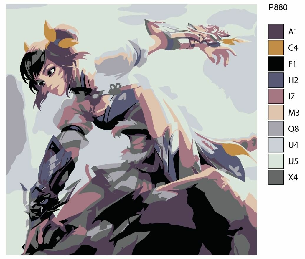 Детская картина по номерам P880 "Игра Mobile Legends. Ван Ван" 30x30