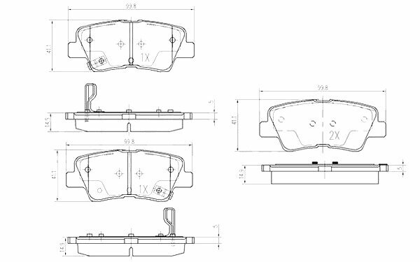 Zekkert Колодки тормозные задние для Toyota Auris (E180) 12-, Hyundai i30 11-, Veloster 11-, Kia Ceed II 12-, Pro Ceed II 13-, Cerato III 13-