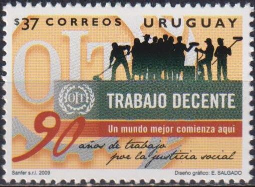 Почтовые марки Уругвай 2009г. "90 лет OIT" Рабочие MNH
