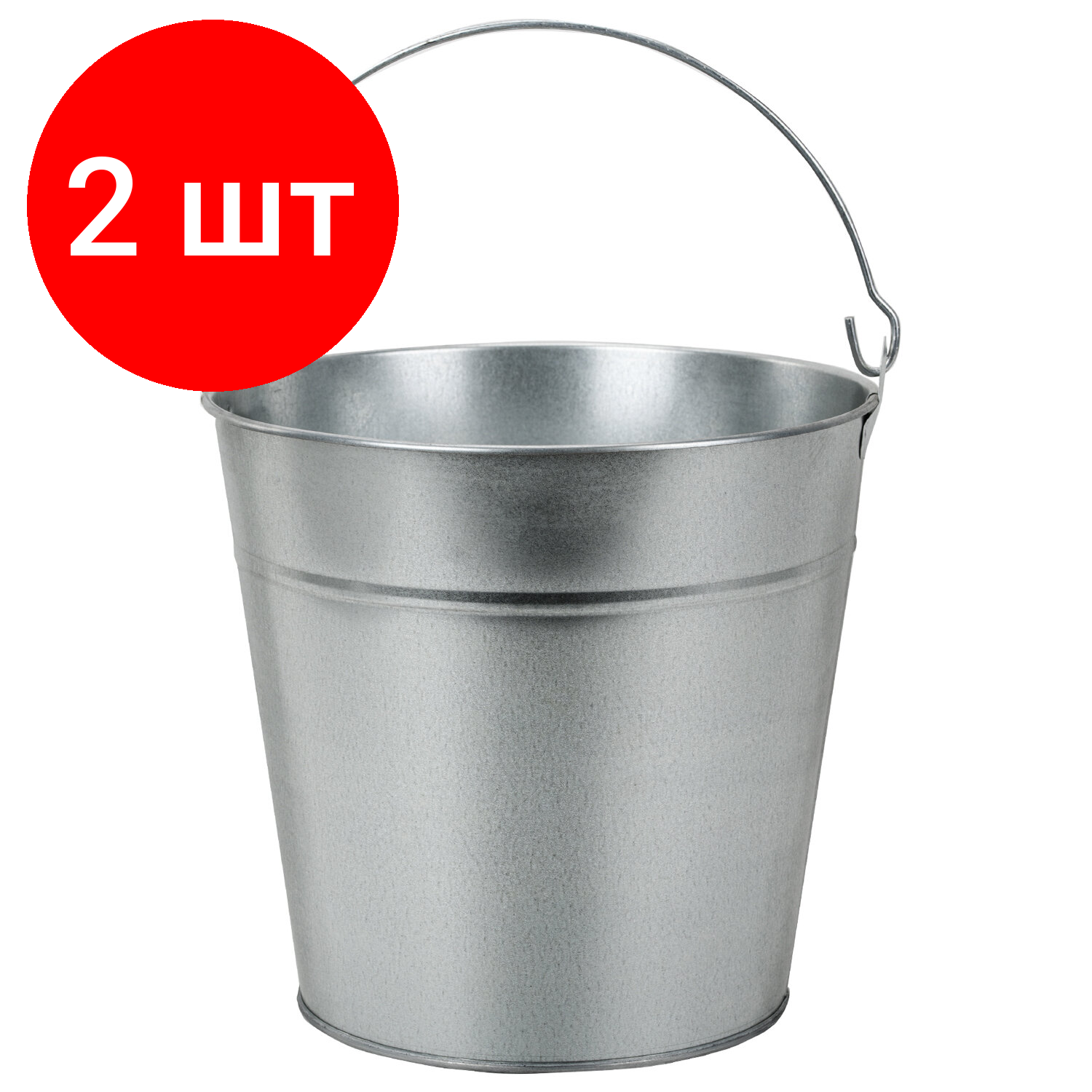 Комплект 2 шт, Ведро 12 л, без крышки, оцинкованное, 600562