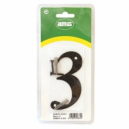 Цифра дверная AMIG "3" (чёрный)