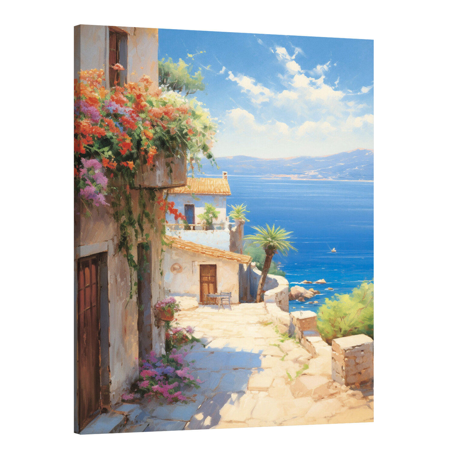 Интерьерная картина 50х70 "Греция: красота средиземноморского побережья"