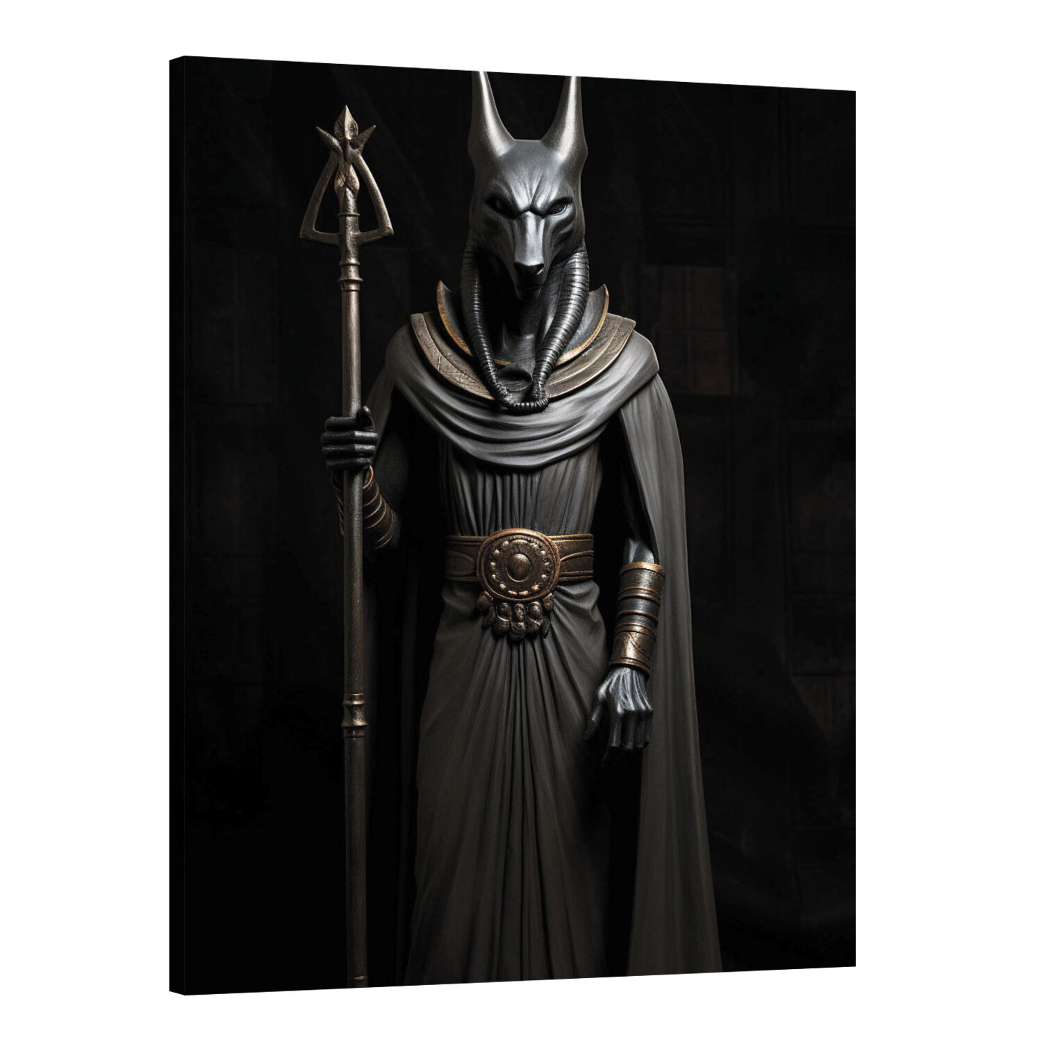 Интерьерная картина 50х70 "Анубис: покровитель путешествующих душ"