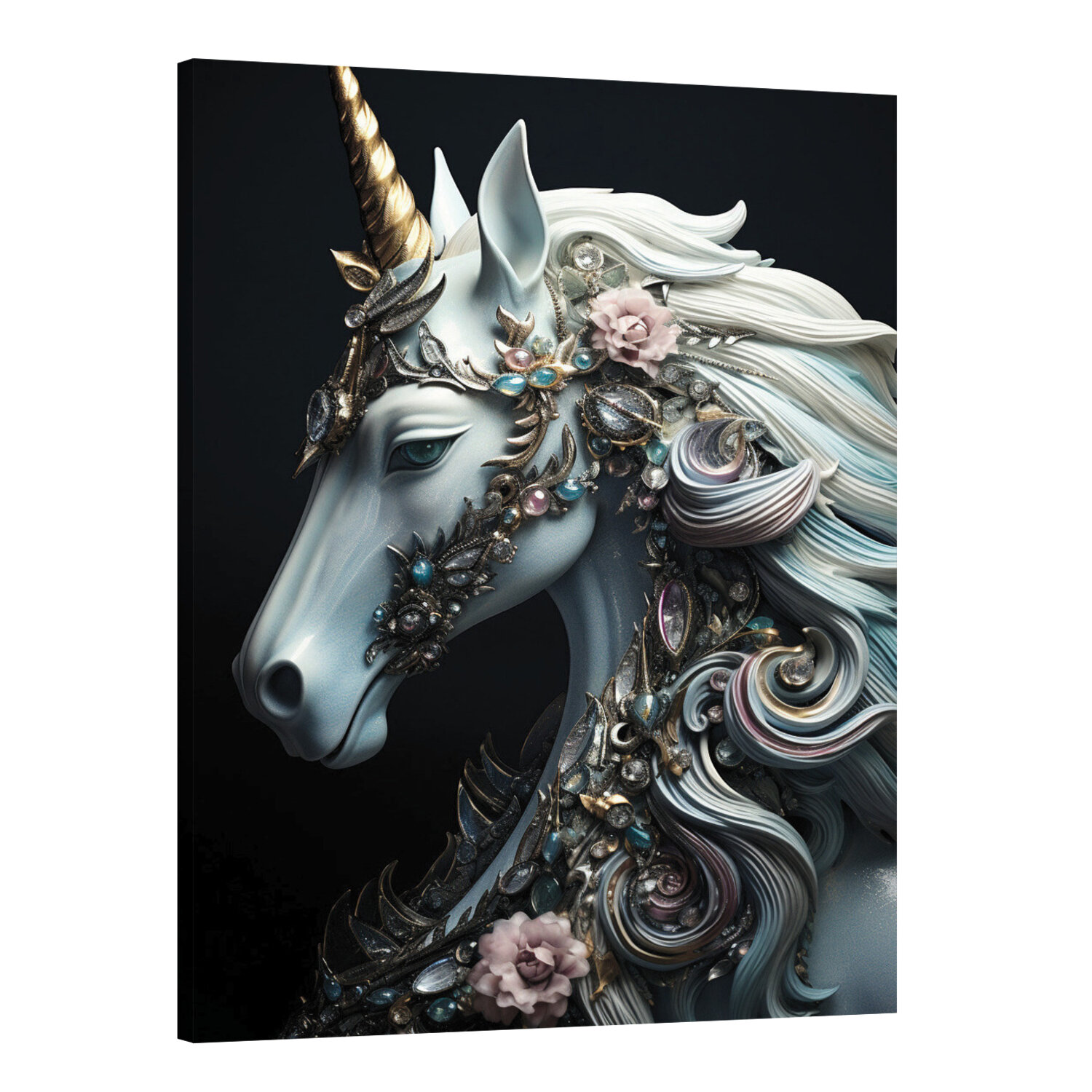 Интерьерная картина 50х70 "Встреча с единорогом"