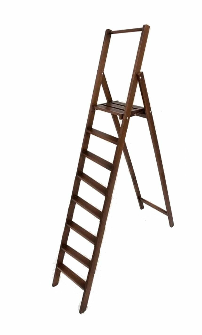 Стремянка деревянная ласточка для дома, восемь ступеней, венге