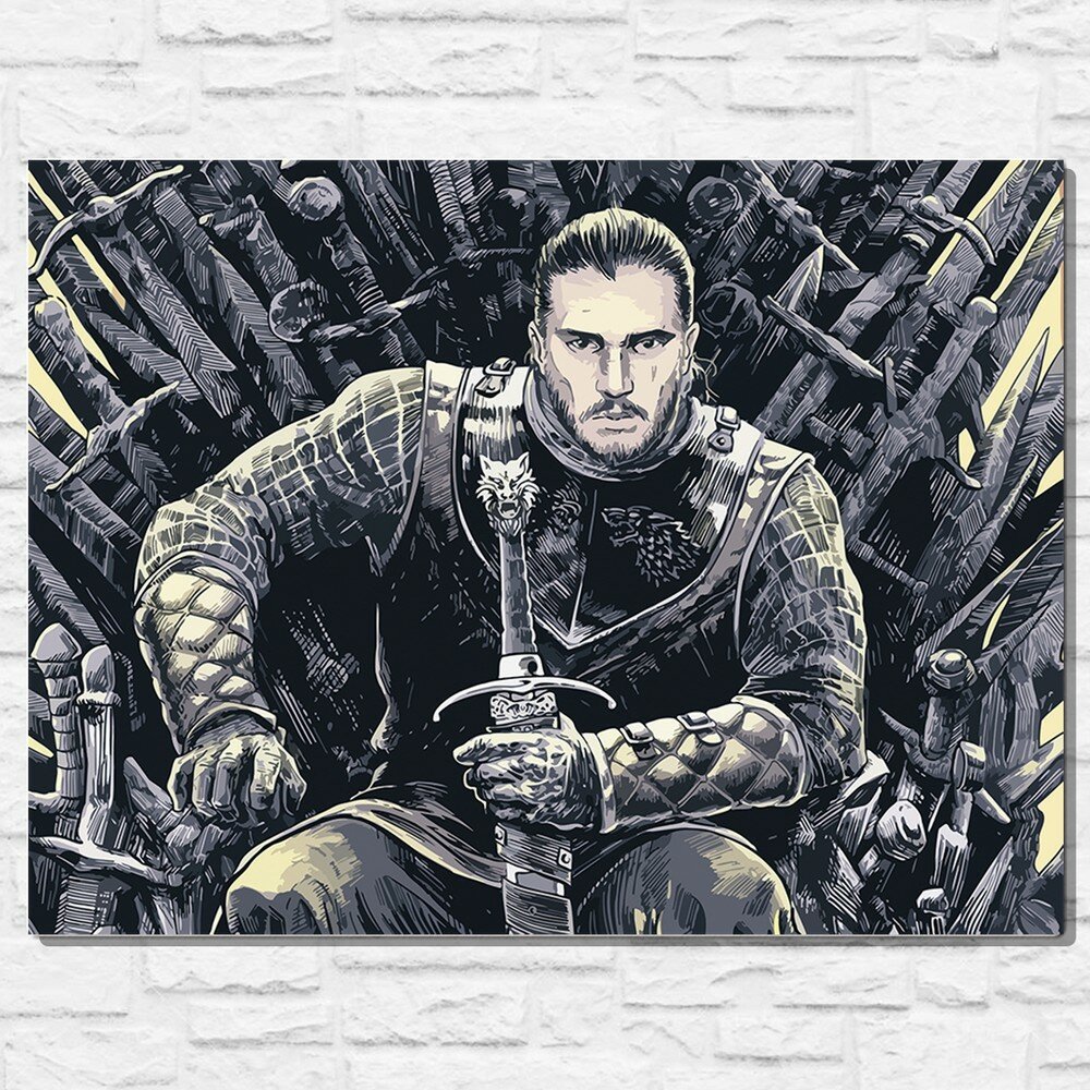 Картина по номерам на холсте сериал Игра Престолов (GOT, Джон Сноу) - 13753 Г 80x60