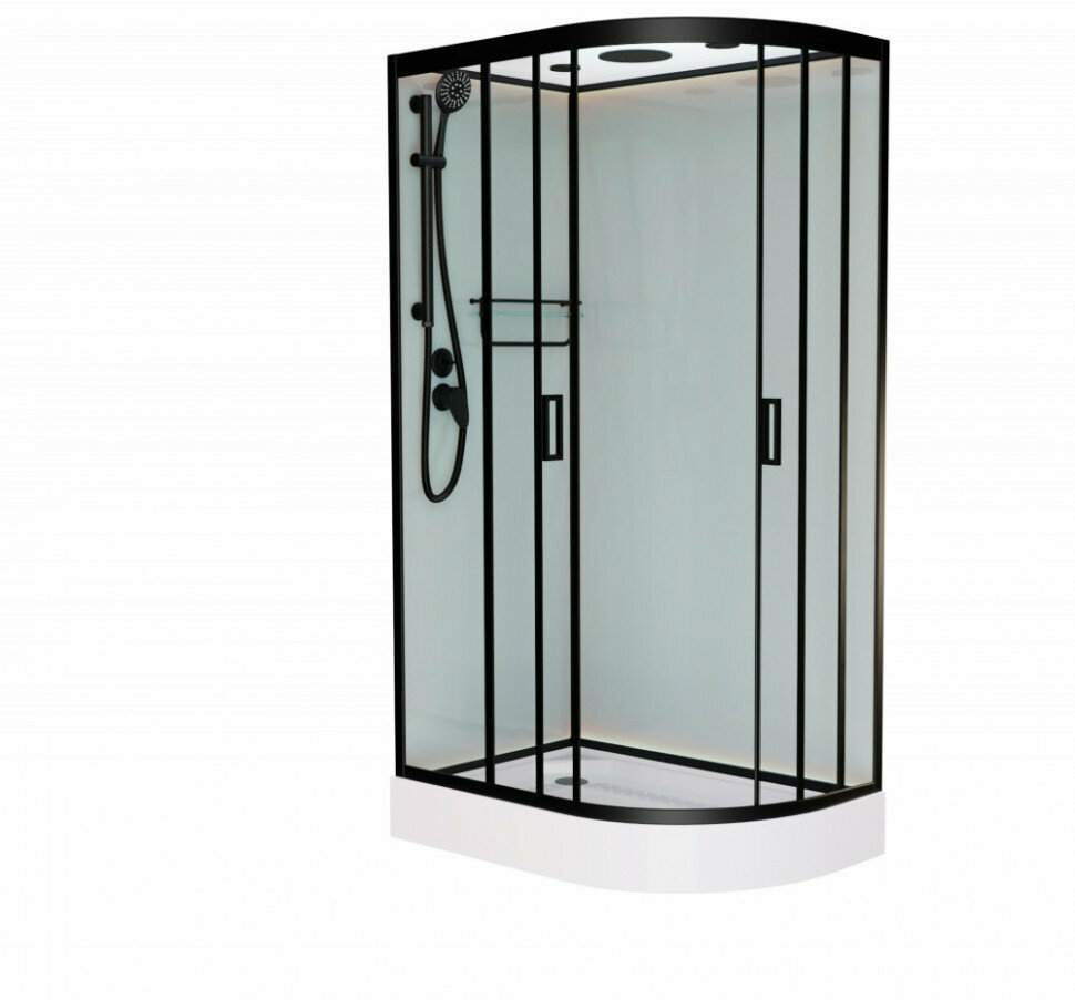 Душевая кабина Frank F412L Black 120х80 см левосторонняя, 214214