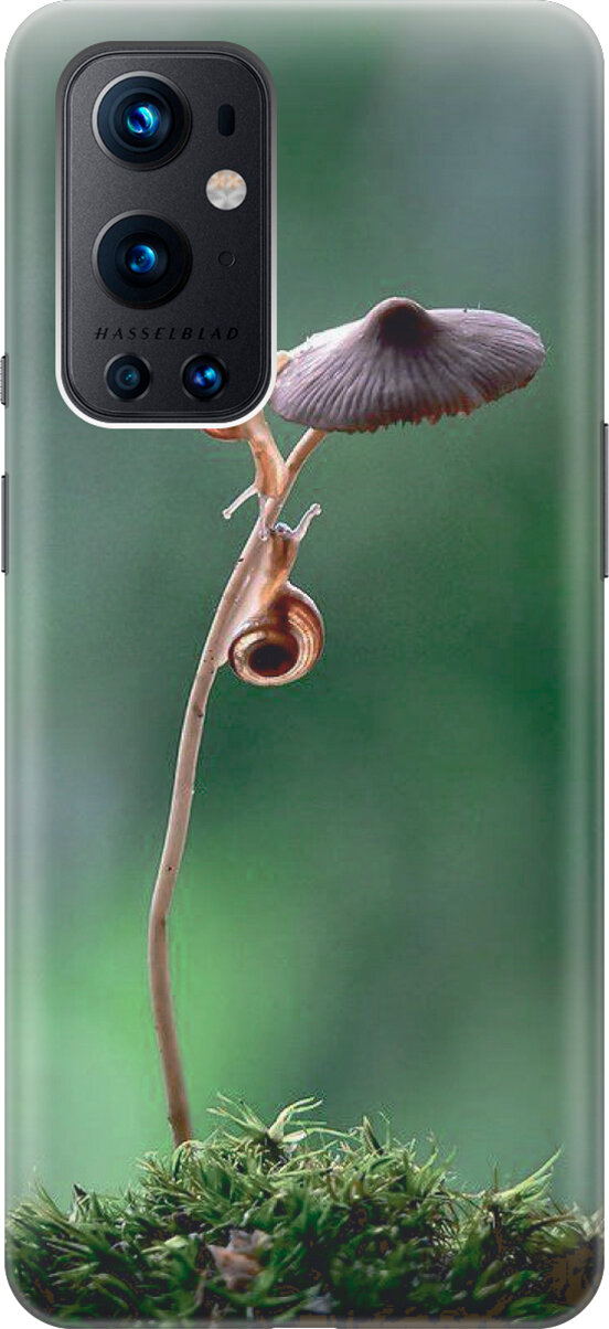 Силиконовый чехол на OnePlus 9 Pro, ВанПлюс 9 Про с принтом "Две улитки"