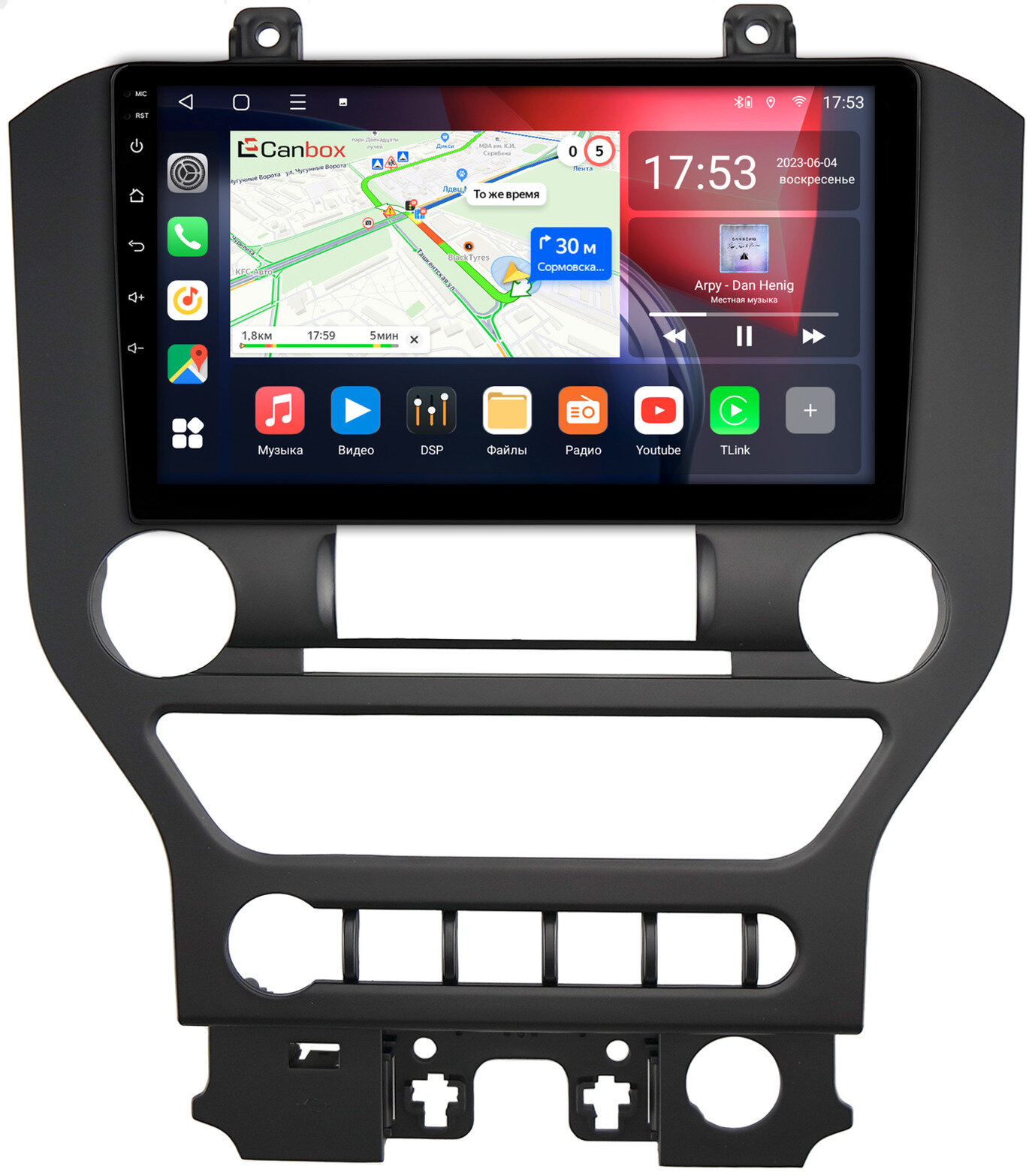 Штатная магнитола Ford Mustang 6 2014-2023 (Тип A) Canbox L-Line 4169-9-662 на Android 10 (4G-SIM, 2/32, TS18, DSP, QLed)