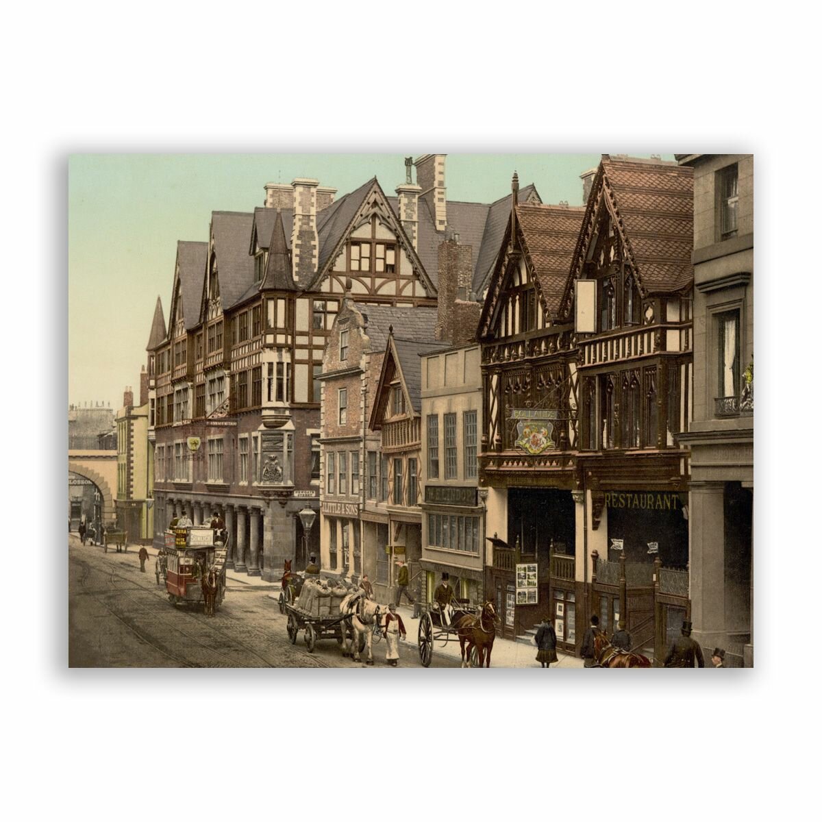 Постер, плакат на бумаге / Eastgate Street and Newgate Street, Chester, England / Размер 30 x 40 см