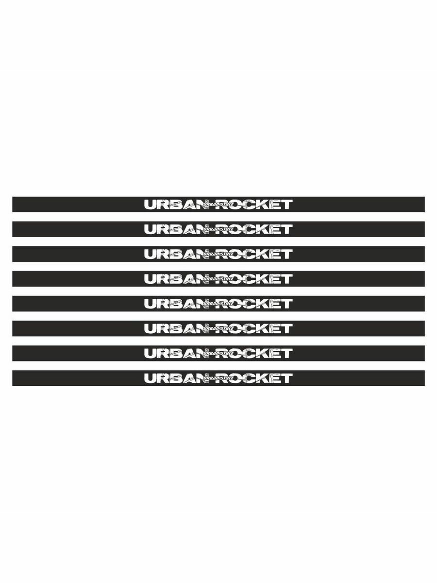 Наклейка-молдинг "URBAN ROCKET", черный, 1000х40мм, (к-т 8 шт.), Арт рэйсинг