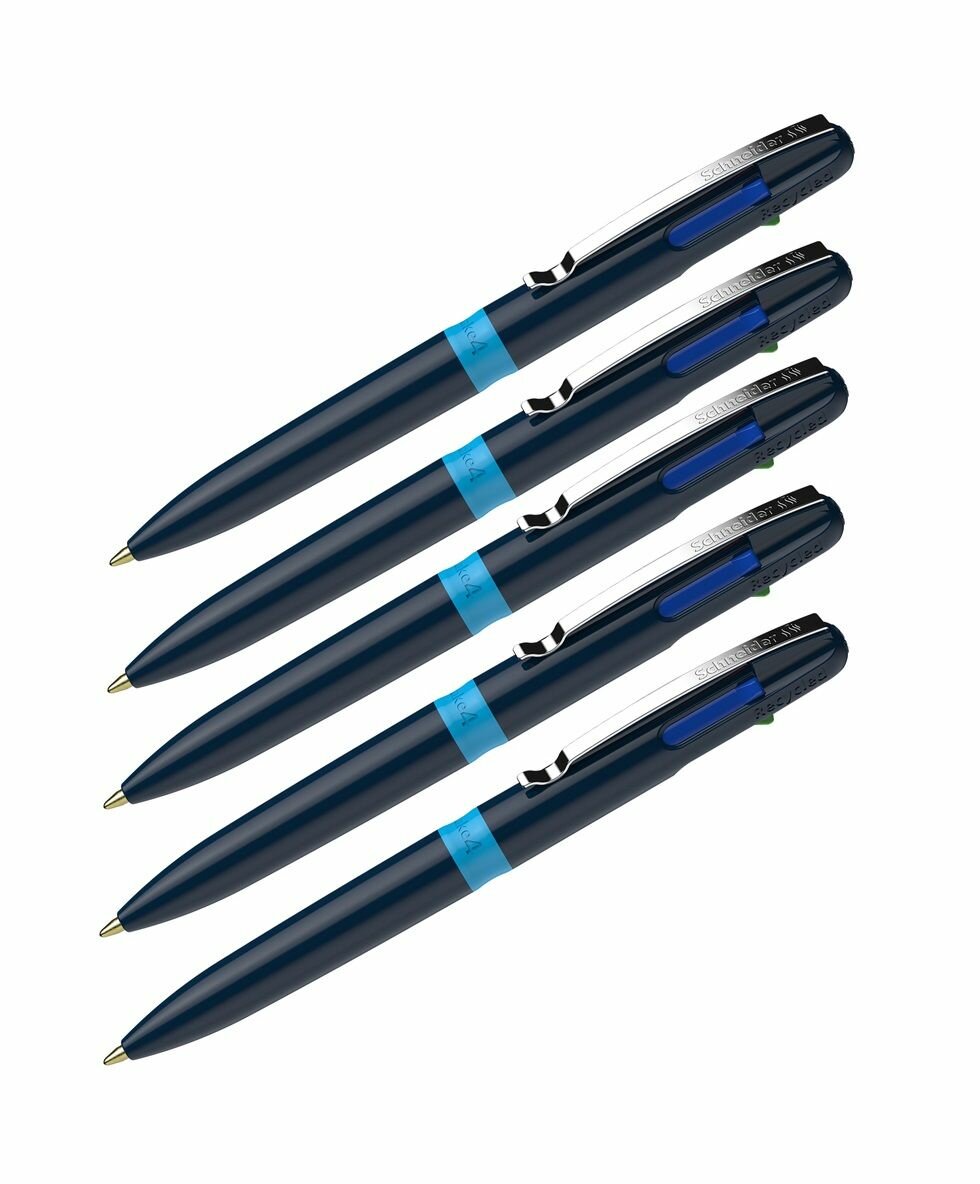 Набор из 5 шт. - Ручка шариковая автоматическая Schneider "Take 4" 4 цв, 1,0 мм