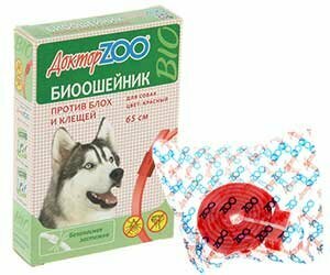 Доктор zoo биоошейник от блох и клещей для собак красный 65см