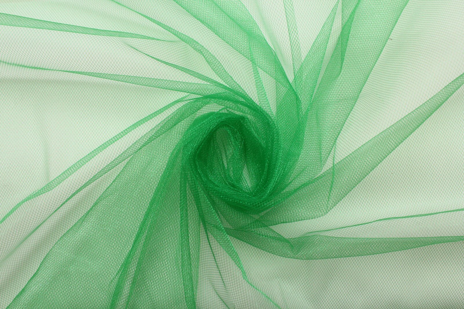 Ткань Фатин средней жесткости перламутр ярко-зелёный, ш150см, 0,5 м