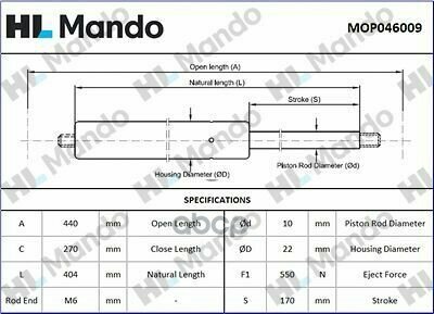 Амортизатор багажника ! VW Golf VI 09> Mando арт. MOP046009