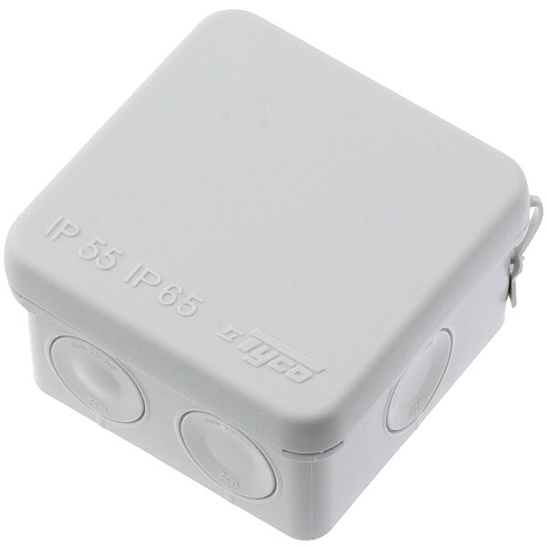 Коробка Тусо 67230 распаечная пластиковая с мембранами 70х70х40 IP65 серая (Рувинил) (8 шт. в комплекте)