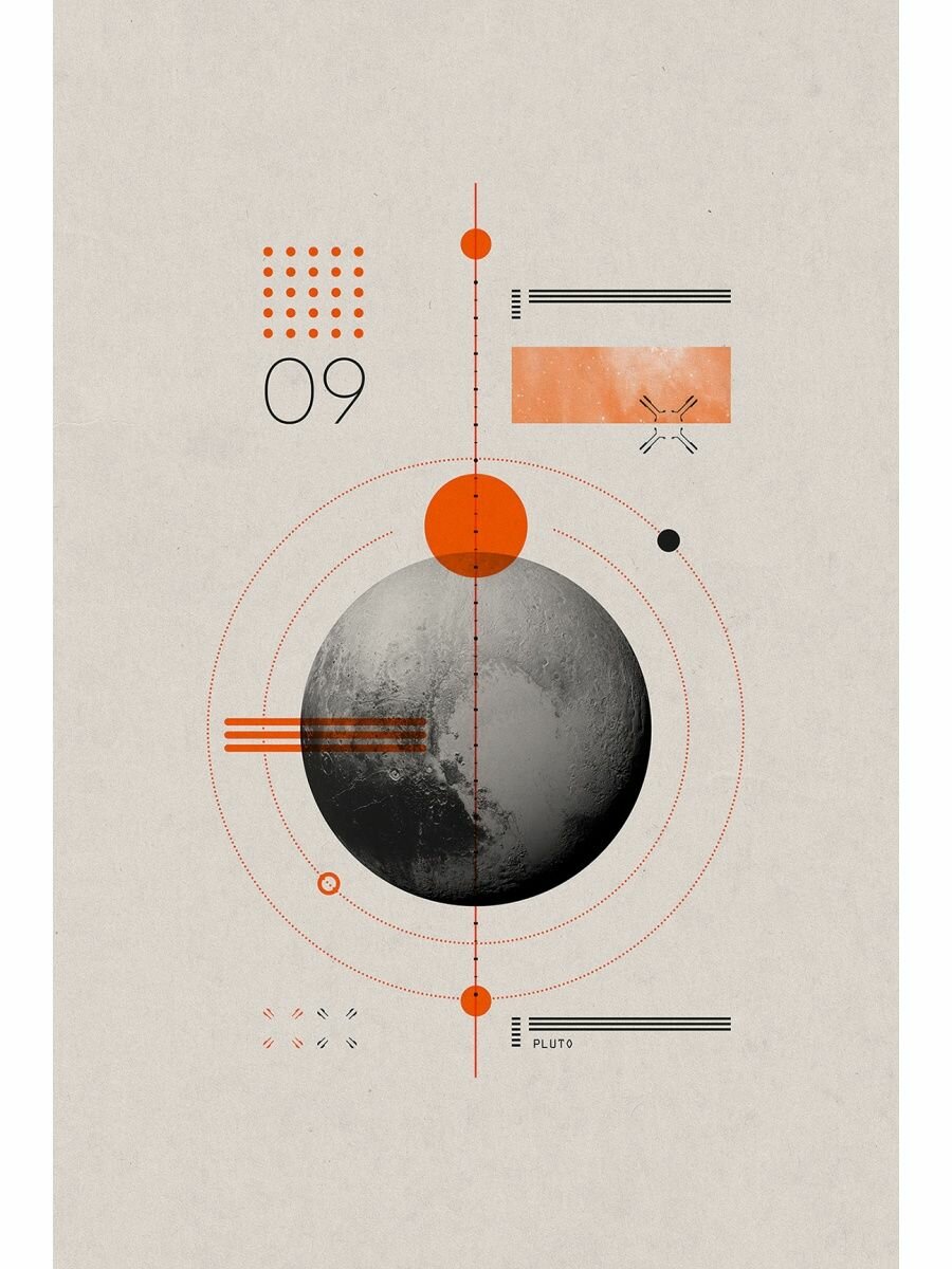 Постер "Minimalistic planets. Плутон"