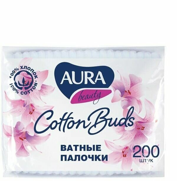 Aura Ватные палочки, 200 шт