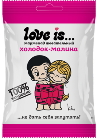 Мармелад Жев. LOVE IS Холодок -Малина (20 20гр) 400гр