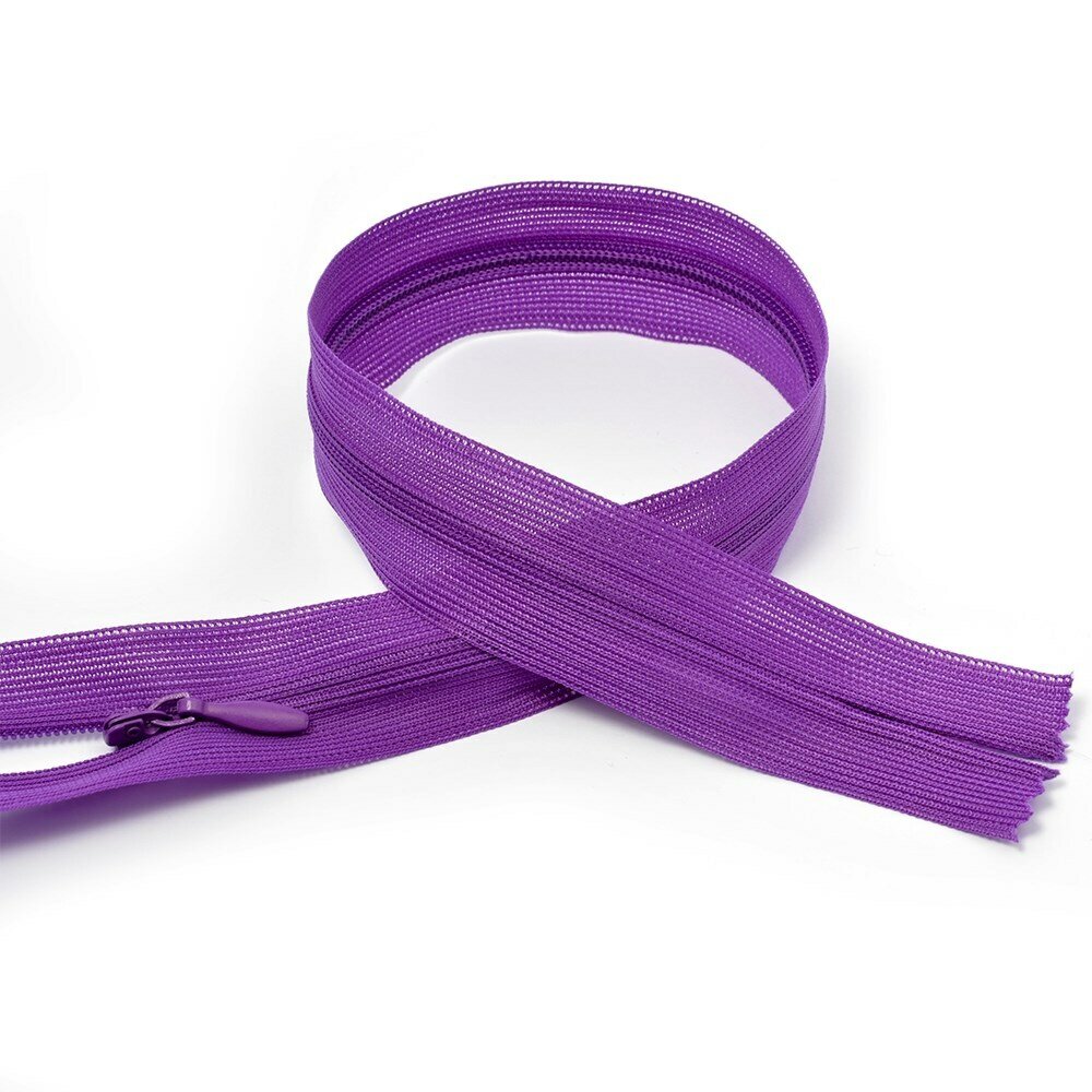 Молния пластиковая потайная 20см н/р цв.339 т. сиреневый (10 штук)