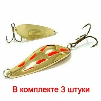 Блесна колеблющаяся для рыбалки Mister Cro атом, 67/12 G с точками, 3 штуки