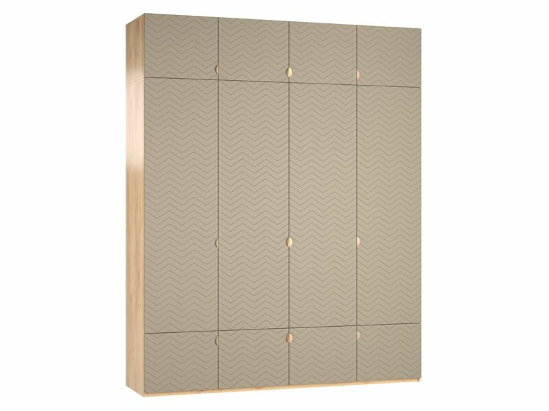 Шкаф распашной для одежды "Гринвич 6" 200х250х55 Дуб крафт золото / Мокко
